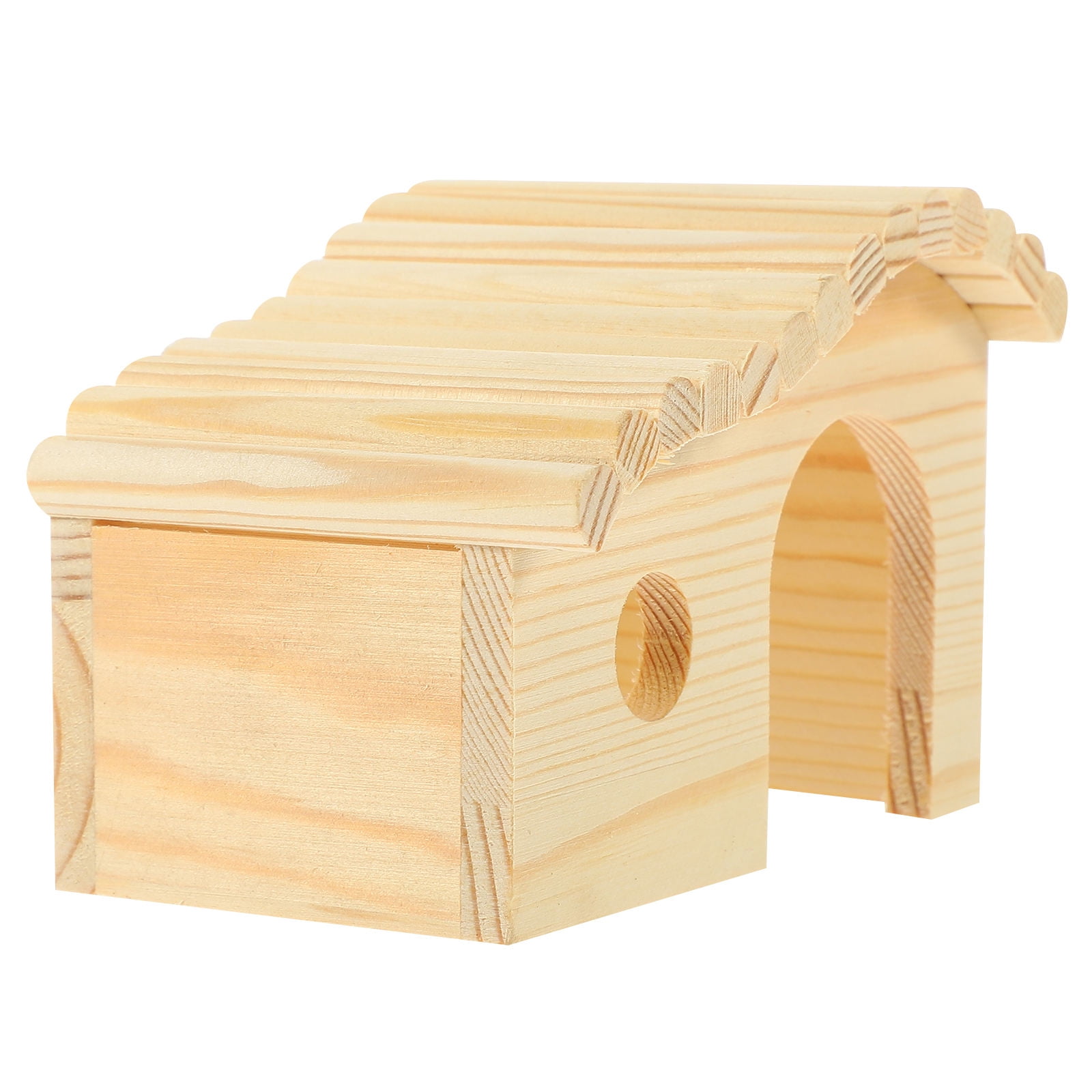 Worgeous 3pcs Dwarf Hamster House DIY Wood Hut Hideout Cage for Small ...