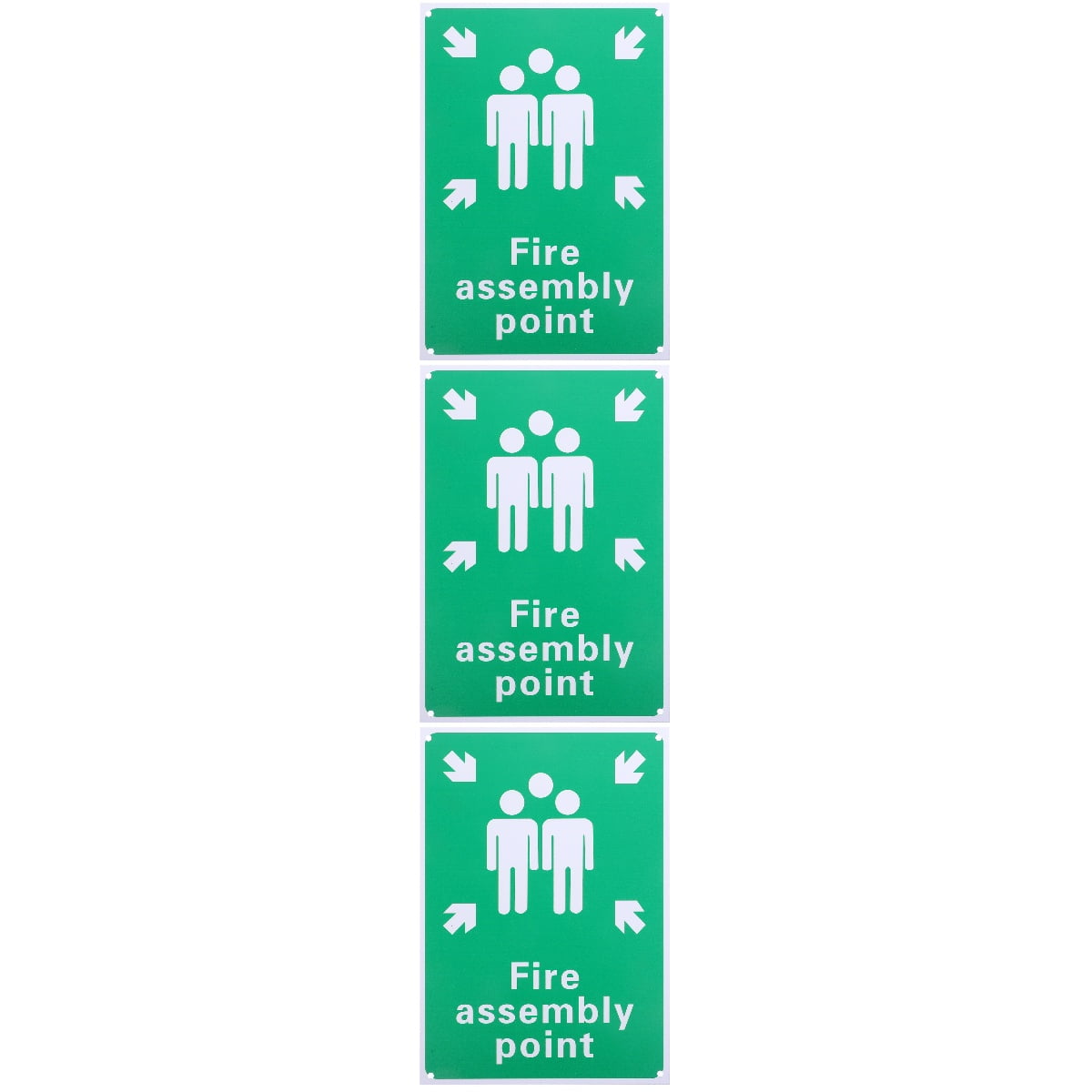 Worgeous 3pcs Emergency Assembly Point Sign PVC Board Sign Operational ...