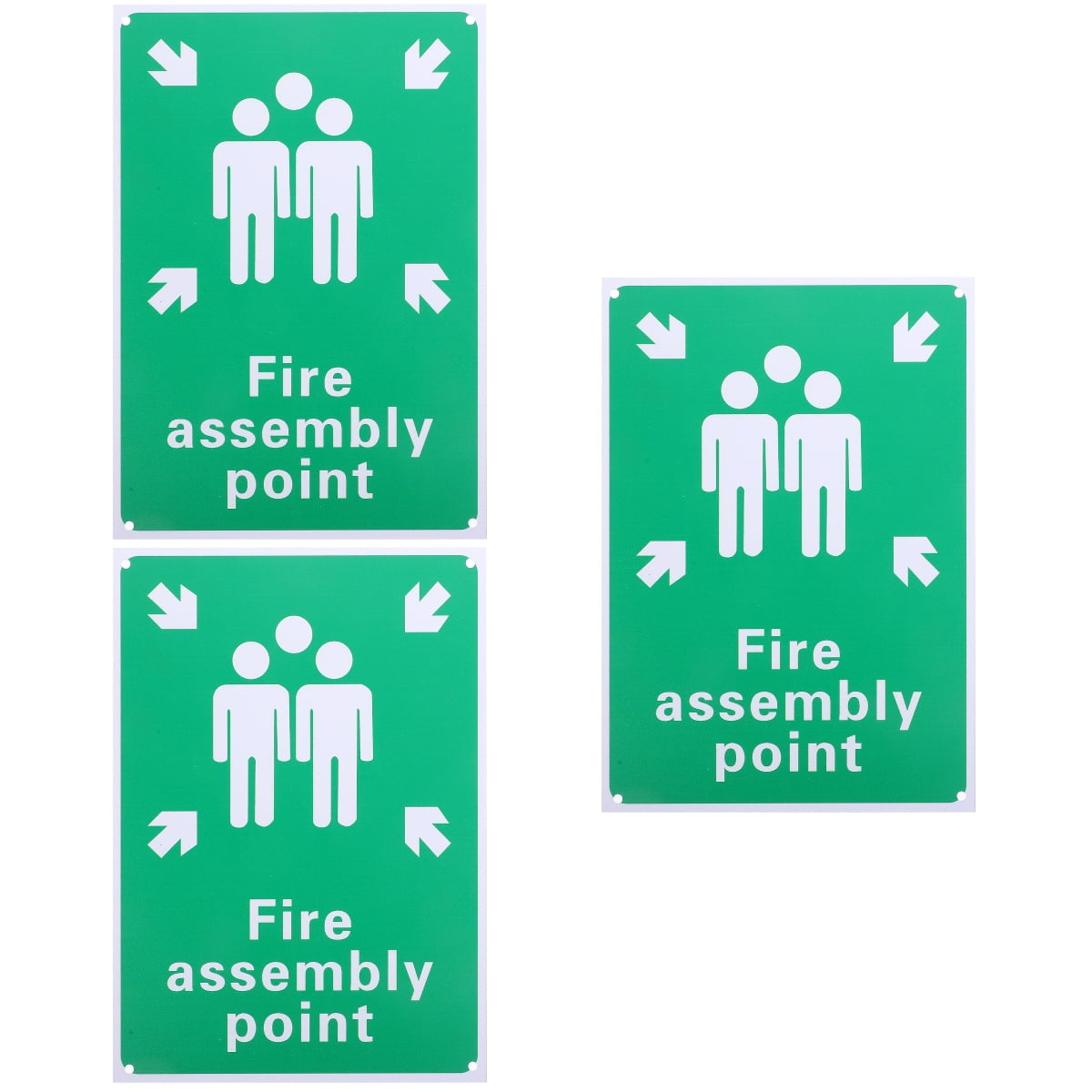 Worgeous 3pcs Fire Assembly Point Sign Emergency Safety Sign with ...