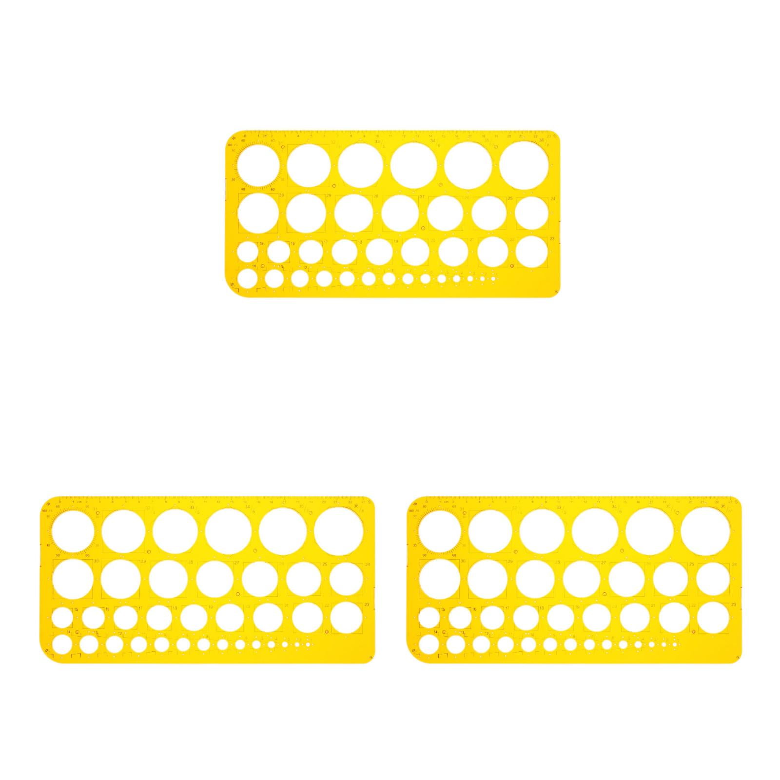 Worgeous 3pcs Geometric Drawing Template Ruler Form Work Draft Ruler ...