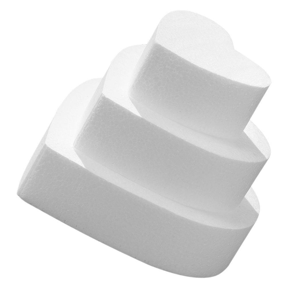 Worgeous 3pcs Heart Shaped Foam Dummy Cake Model Fondant Moulds and ...