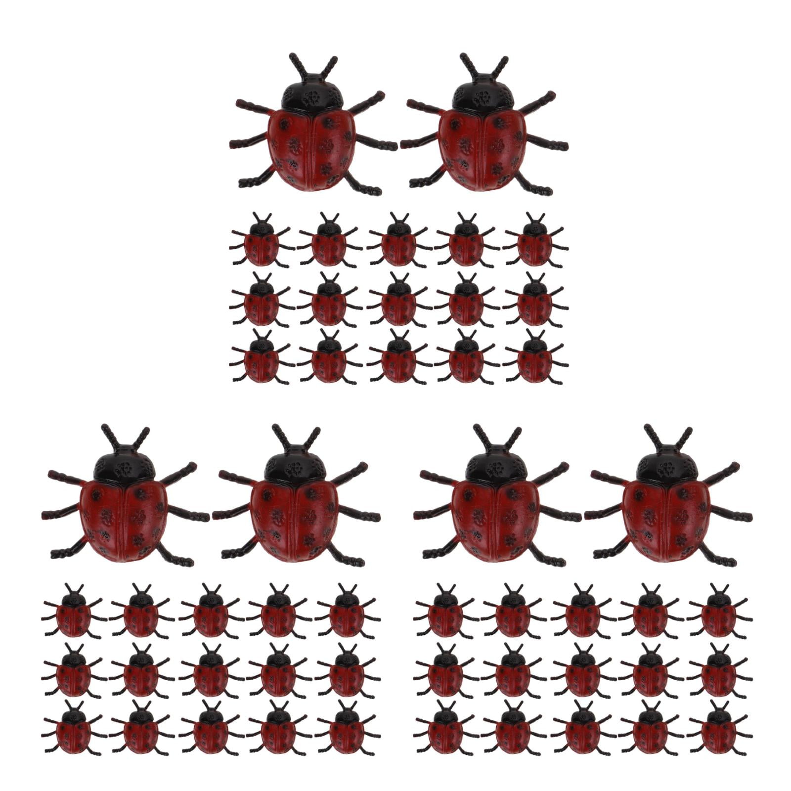 Worgeous 3pcs Ladybug Figures Prop: 30pcs Ladybug Model Lifelike Trick ...