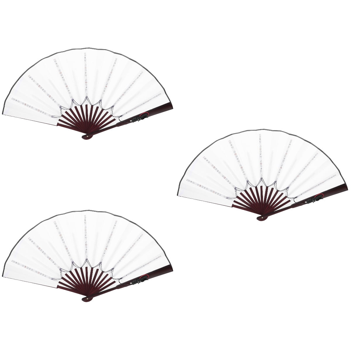 Worgeous 3pcs Light Up Fan Chinese Fan Hand Held Fan Party Performance ...