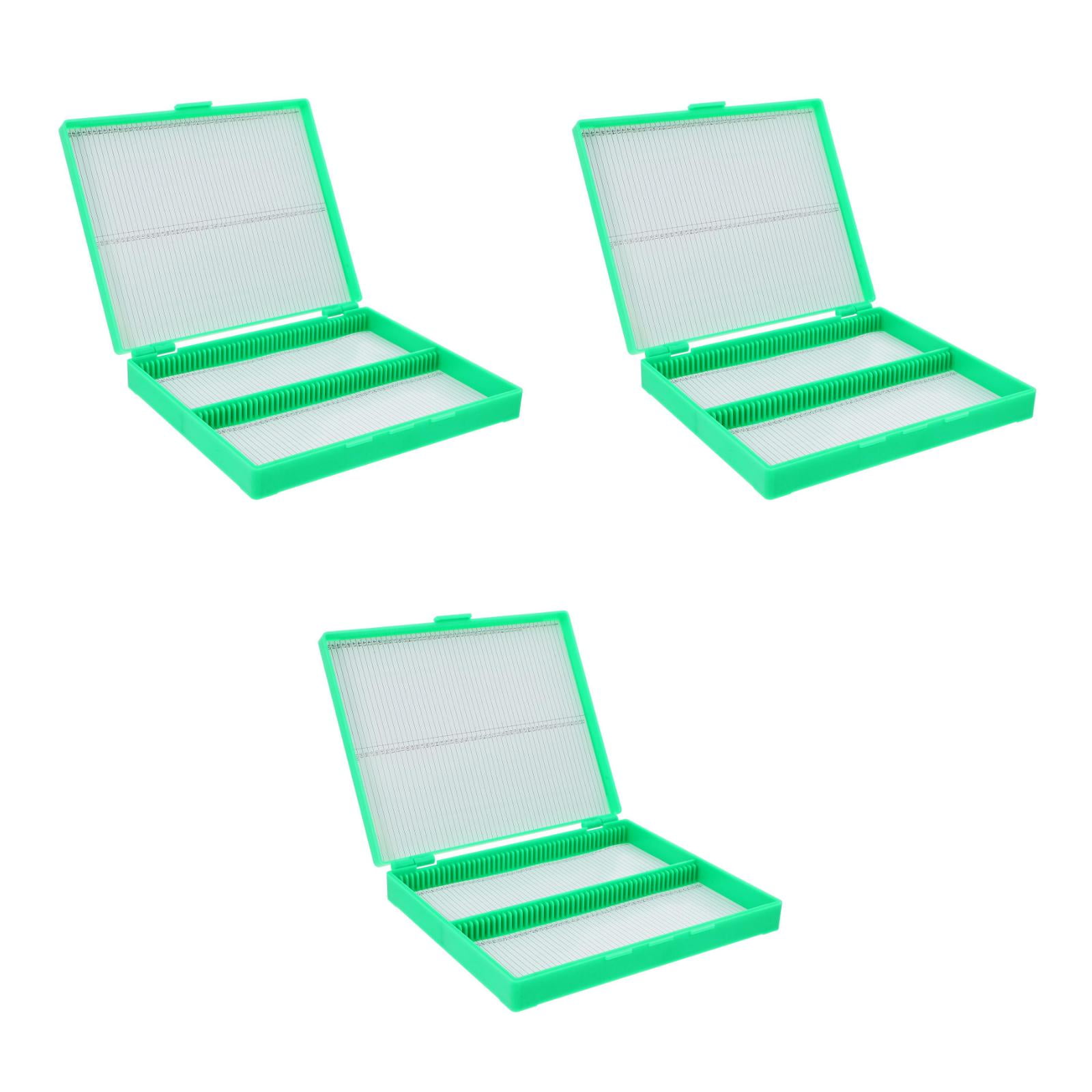 Worgeous 3pcs Microscope Holds 100 Slides Microslide Glass Slide ...