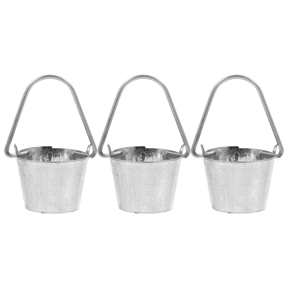 Worgeous 3pcs Mini Tin Bucket Buckets Toy Ornament Mini Bucket ...