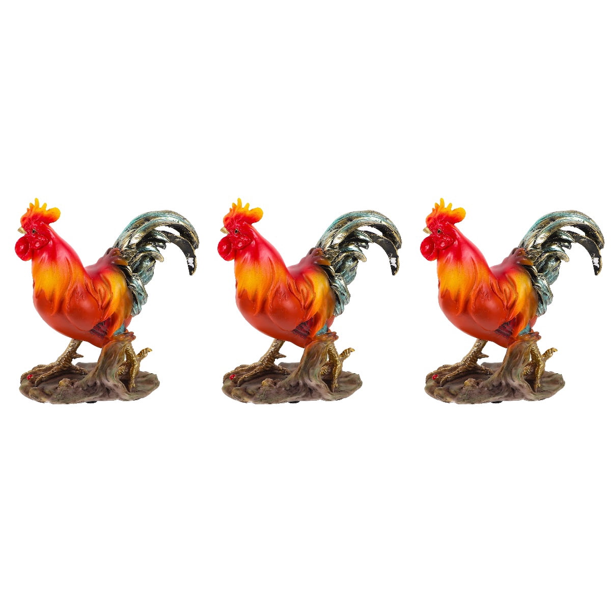 Worgeous 3pcs Rooster Statue Resin Rooster Ornament Vivid Rooster ...