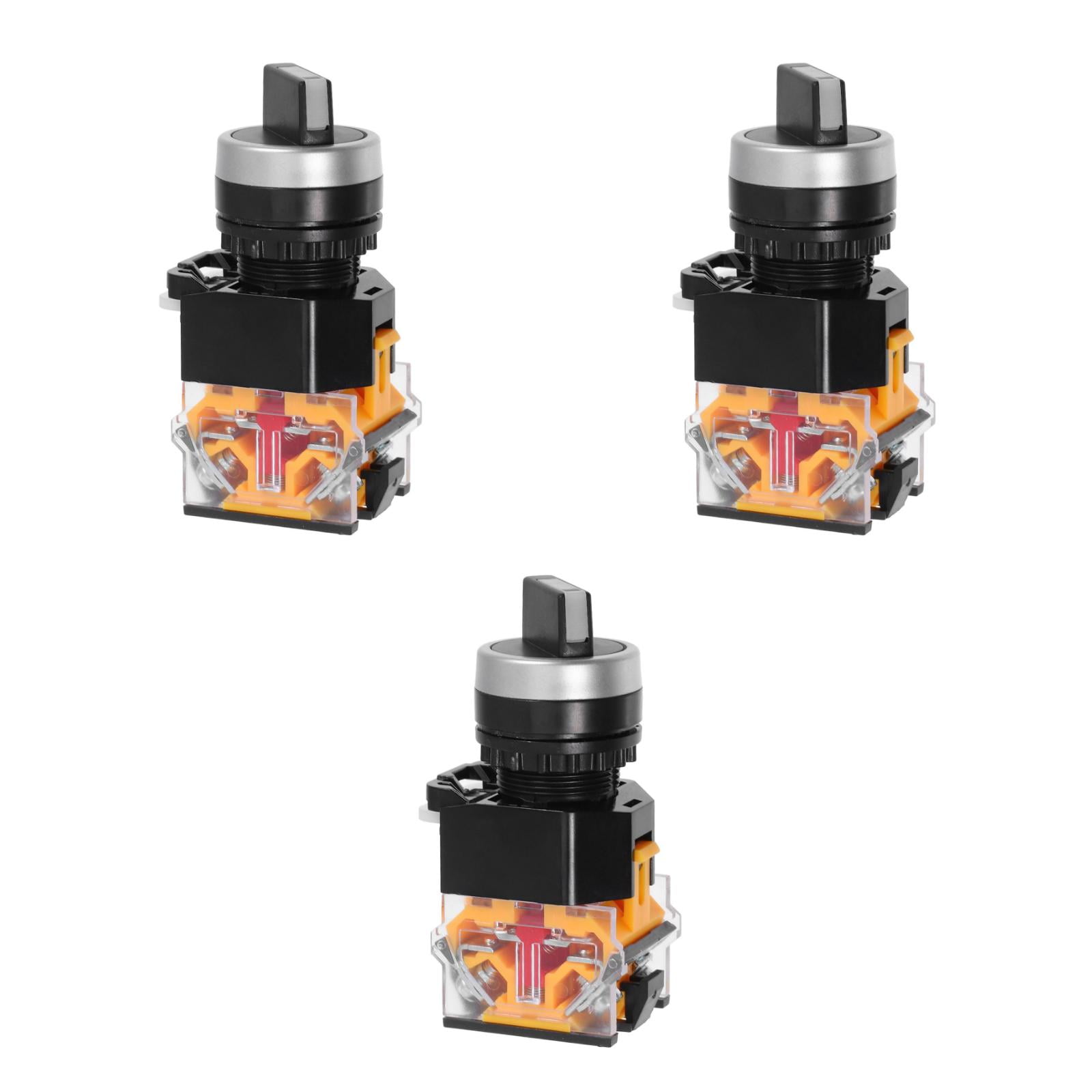 Worgeous 3pcs Self Locking Rotary 2-Position Selector Switch with Knob ...