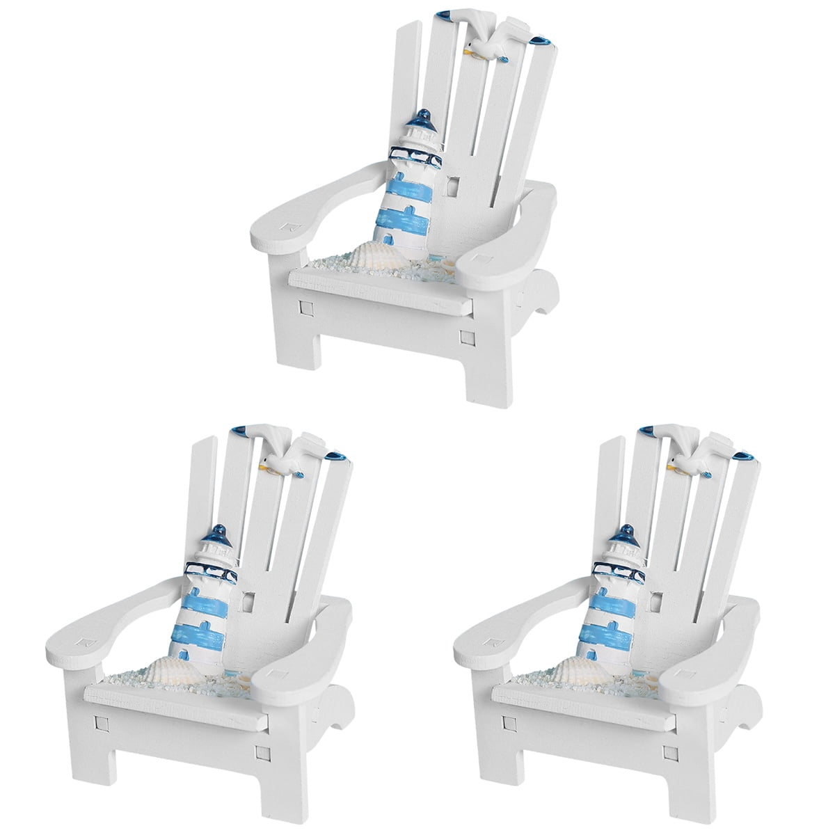 Worgeous 3pcs Simulated Beach Chair Model Doll Miniature Beach Chair ...