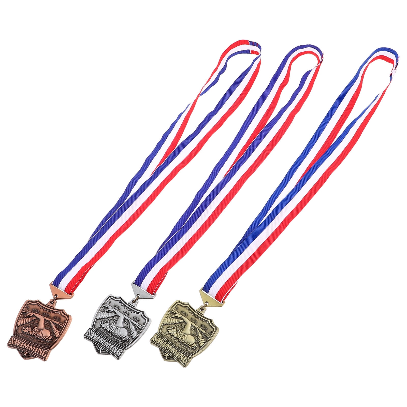 Worgeous 3pcs Swimming Medals Award Medals For Sports Competitions ...
