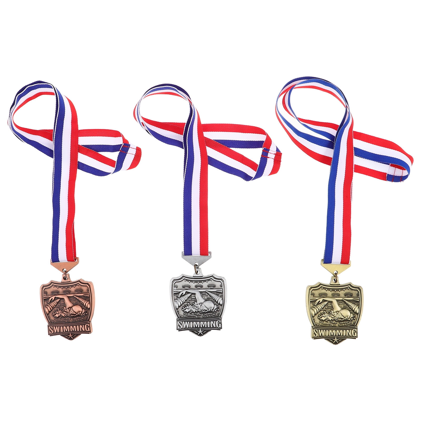 Worgeous 3pcs Swimming Medals Gold Silver And Bronze Metal Award Medal ...