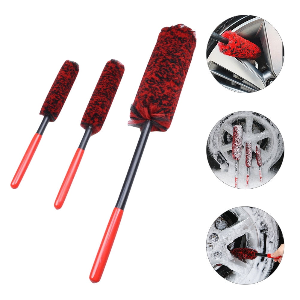 Worgeous Car Owners Rim Cleaner Brush Dark Red 3pcs - Walmart.com