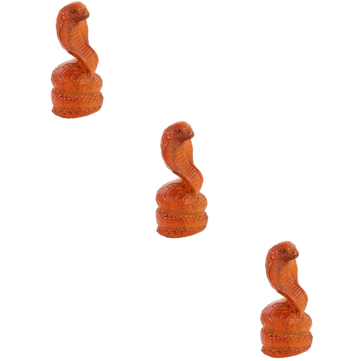 Worgeous 3pcs Wood Carving Snake Statue Small Snake Model Landscape ...