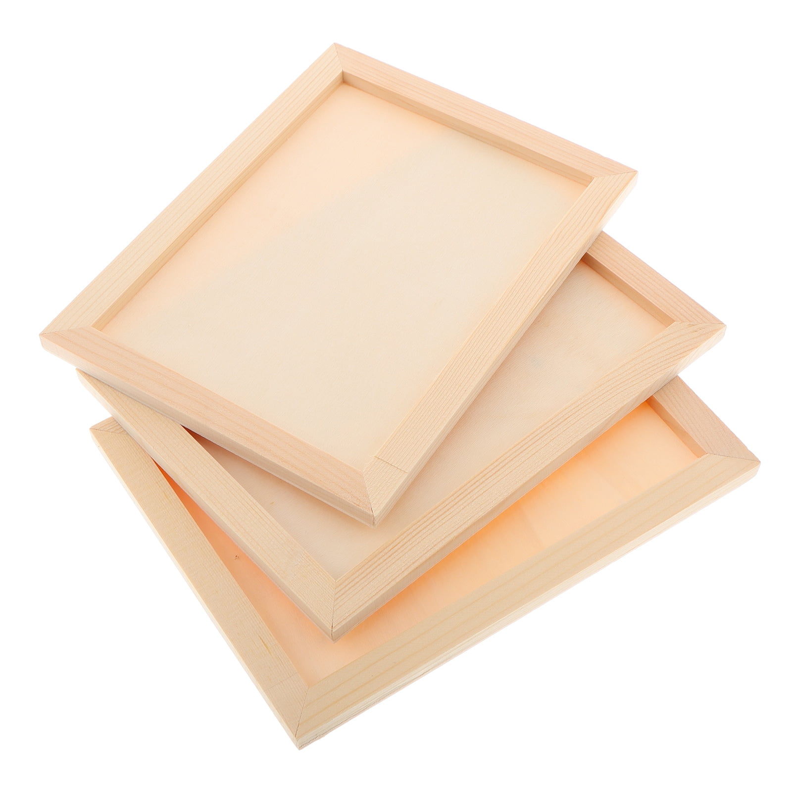 Worgeous 3pcs Wooden Clay Photo Frame Kids DIY Picture Craft Kit for ...