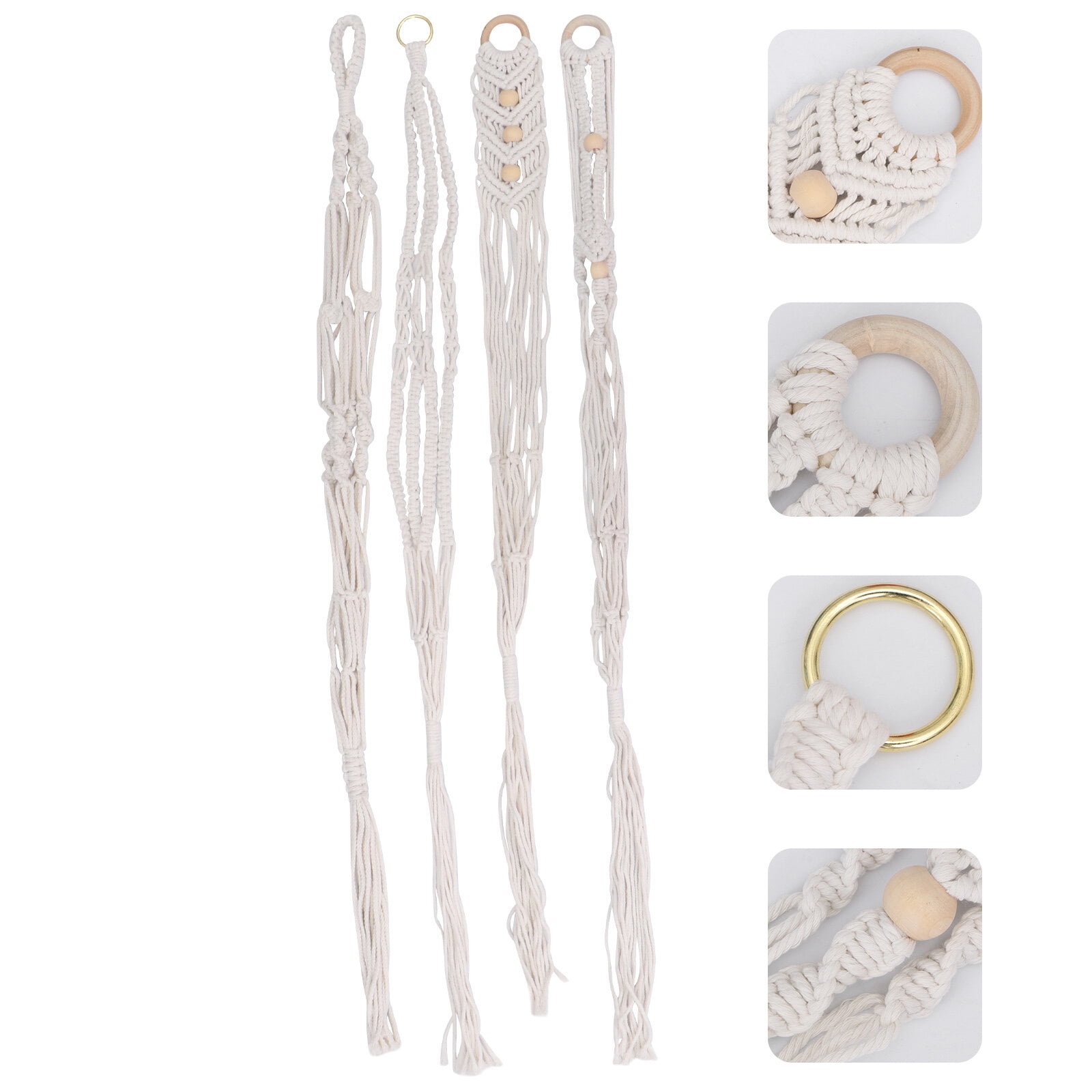 Worgeous 4 PCS Cotton Rope Flower Pot Hanging Basket Plant Pots for ...