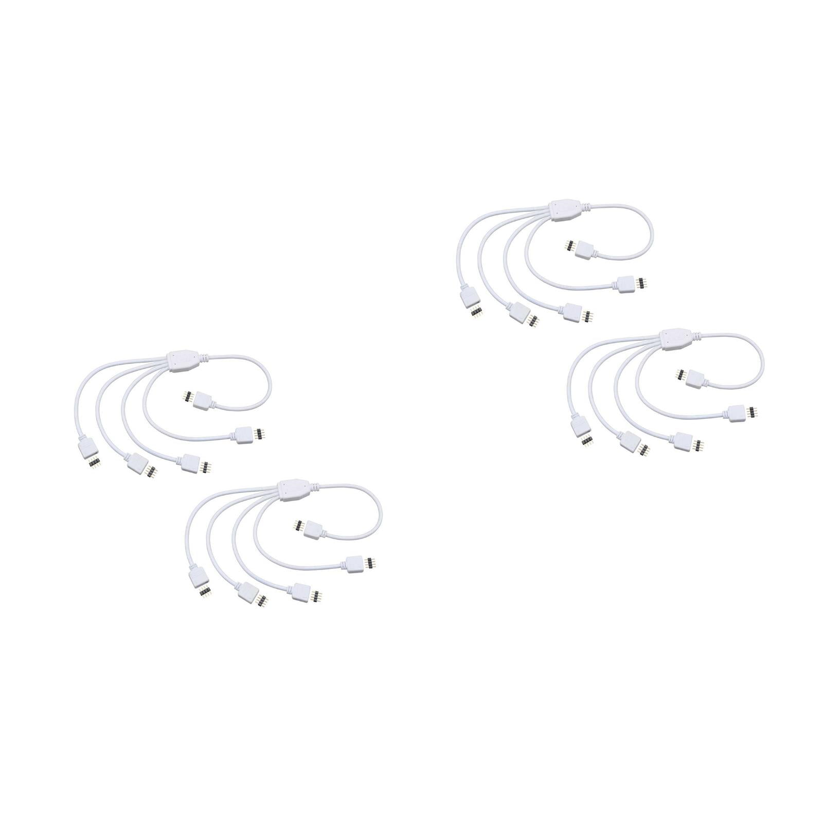 Worgeous 4 PCS /Set 4 Pin LED Strip Splitter Connectors 2 Way Splitter ...