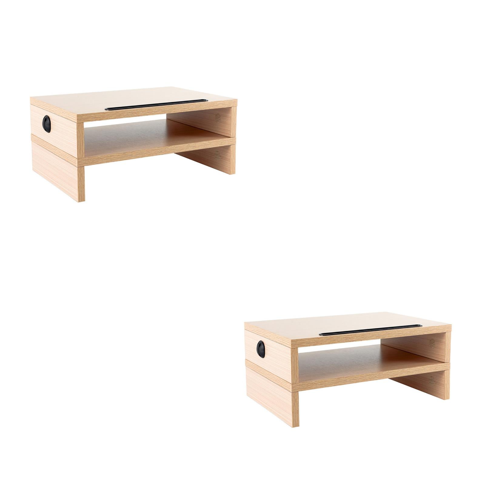 Worgeous 4 PCS Wood Laptop Elevated Rack PC Monitor Stand Display ...