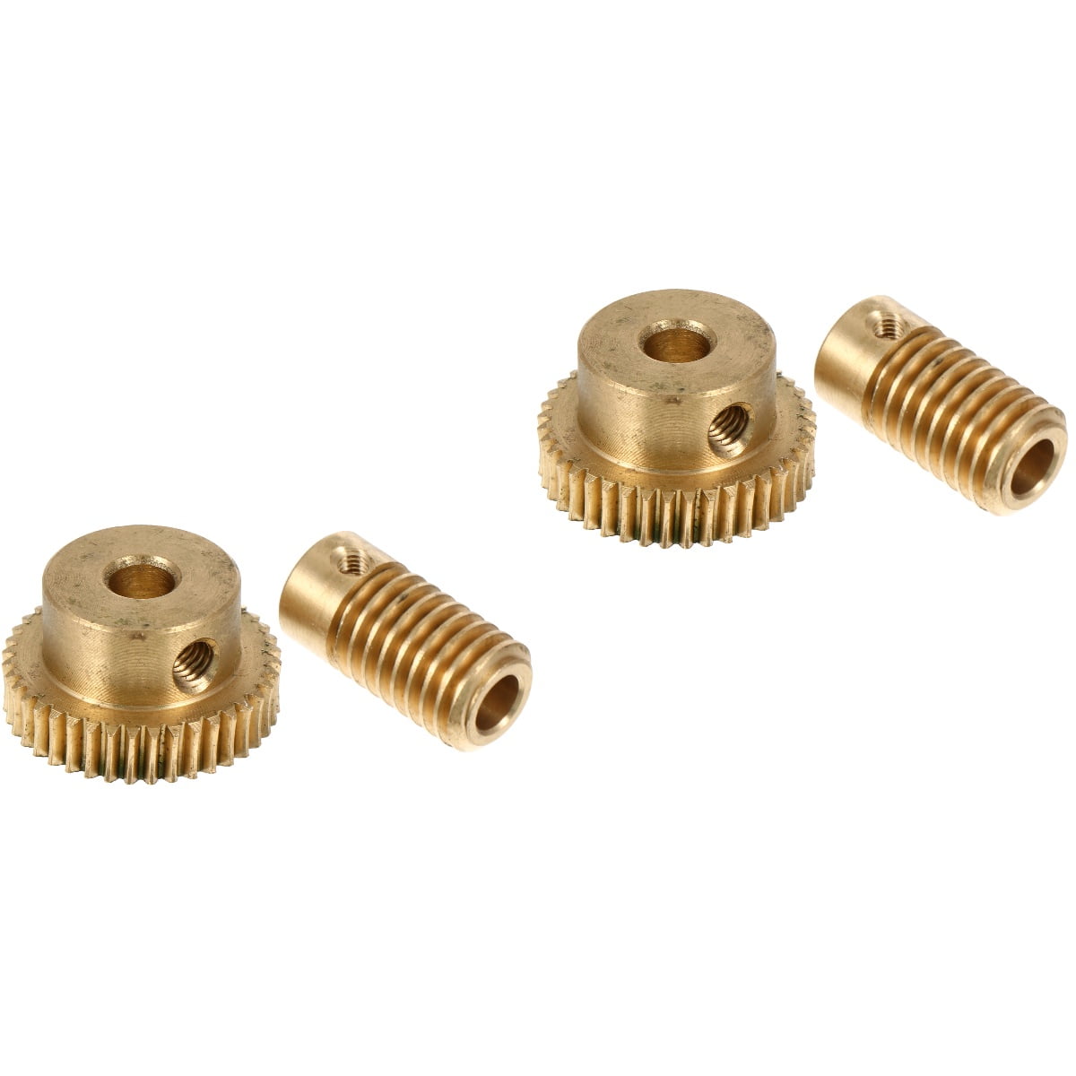 Worgeous 4 Pcs 40 Teeth Gear Wheel Copper Worm Wheel and 5mm Hole Shaft ...