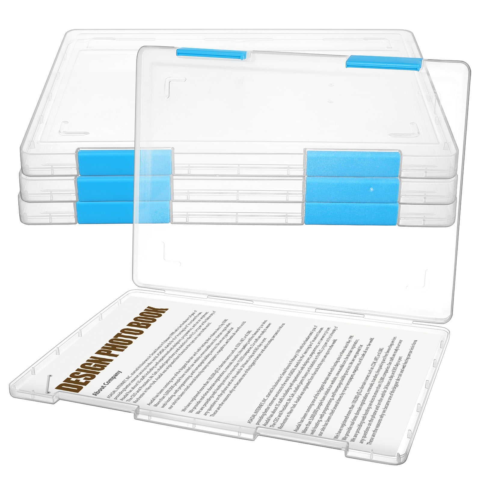 Worgeous 4 Pcs A4 Paper Storage Box Crate Bin Collapsible Office Work ...