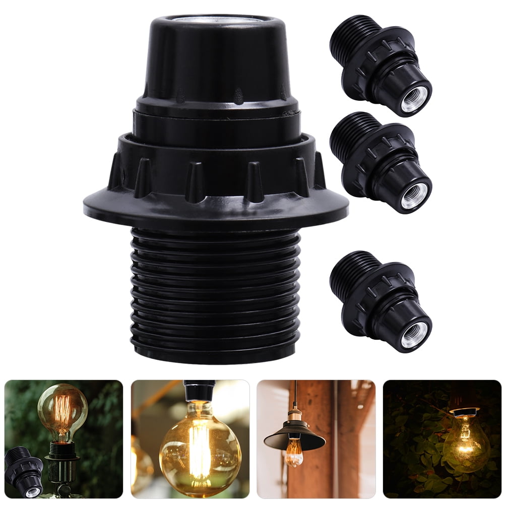 RENACLIPY 4pcs E14 Threaded Round Plastic Light Socket Black - Walmart.com