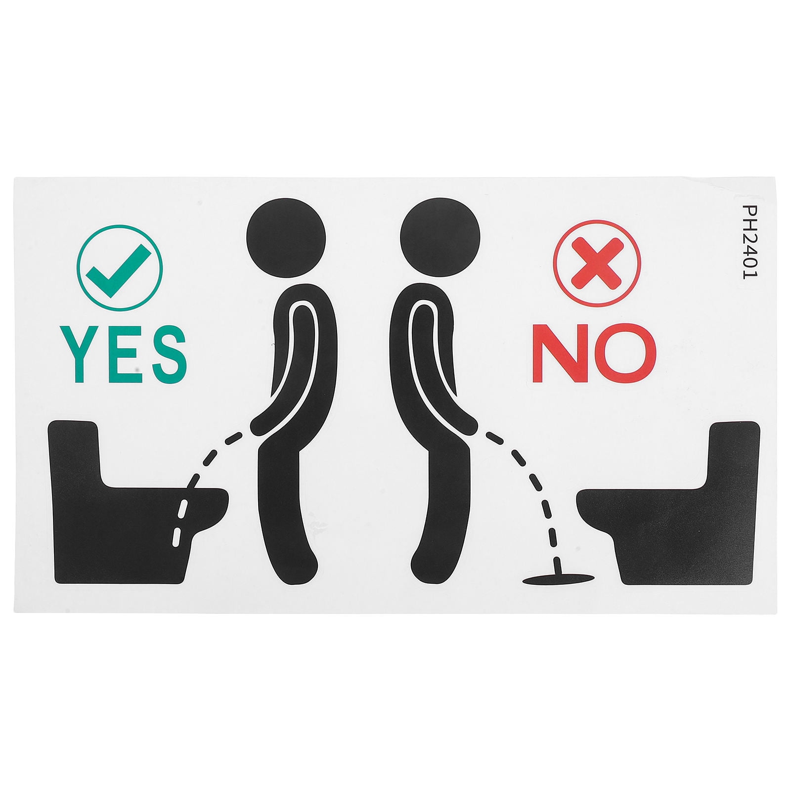 Worgeous 4 Pcs Bathroom Reminder Sticker Decal Restroom Signs for ...