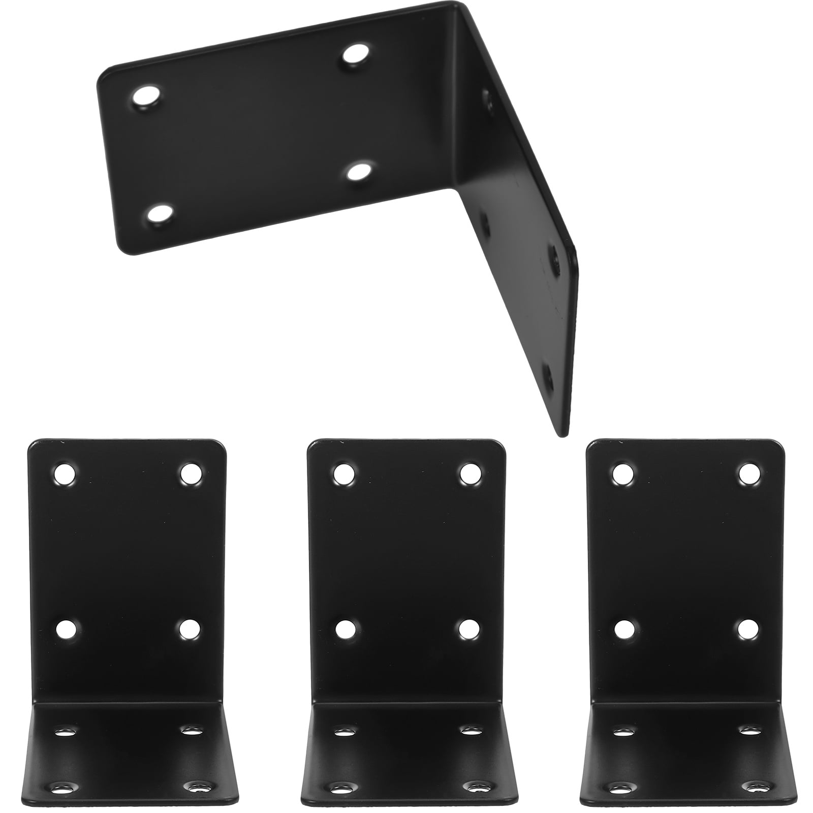 Worgeous 4 Pcs Black Corner Code Elevated Bed Corners Angle Brackets ...