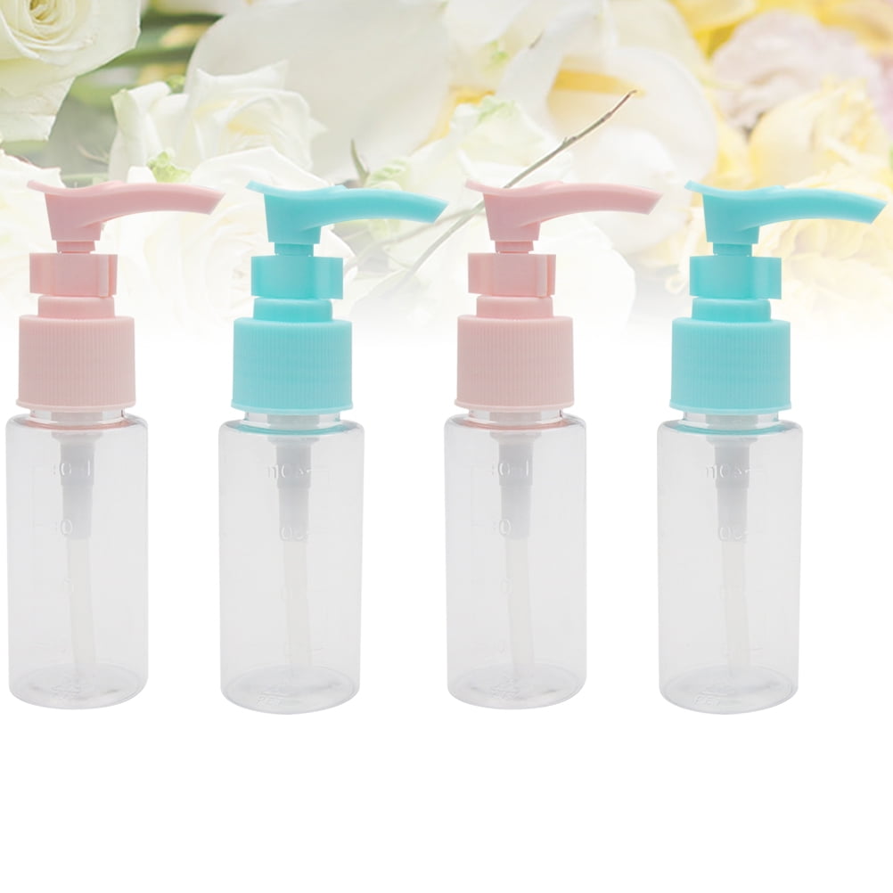 Worgeous 4 Pcs Bottled Shower Gel Pump Dispenser Empty Graduated ...