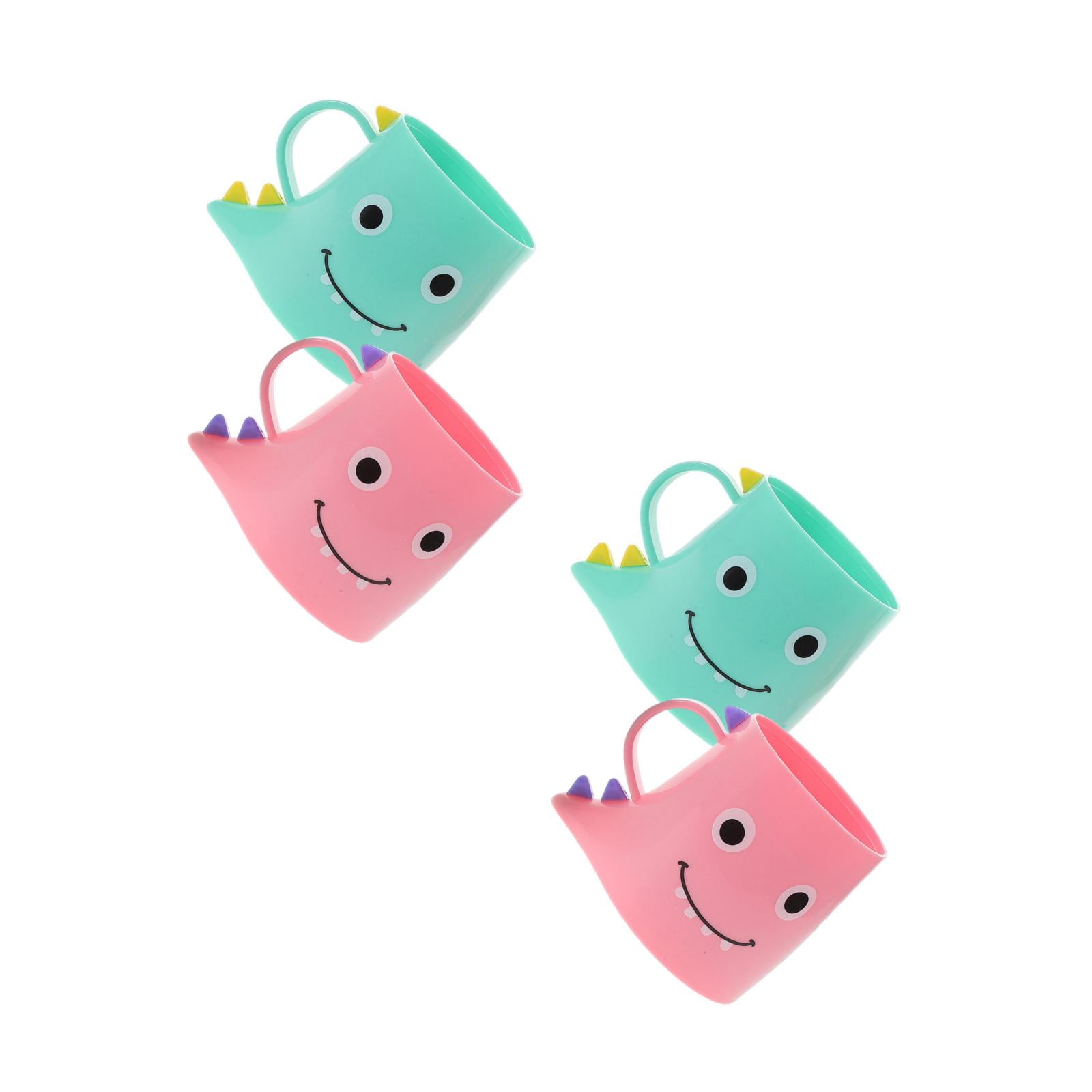 Worgeous 4 Pcs Cute Dinosaur Toothbrush Holder Cup For Kids Plastic ...