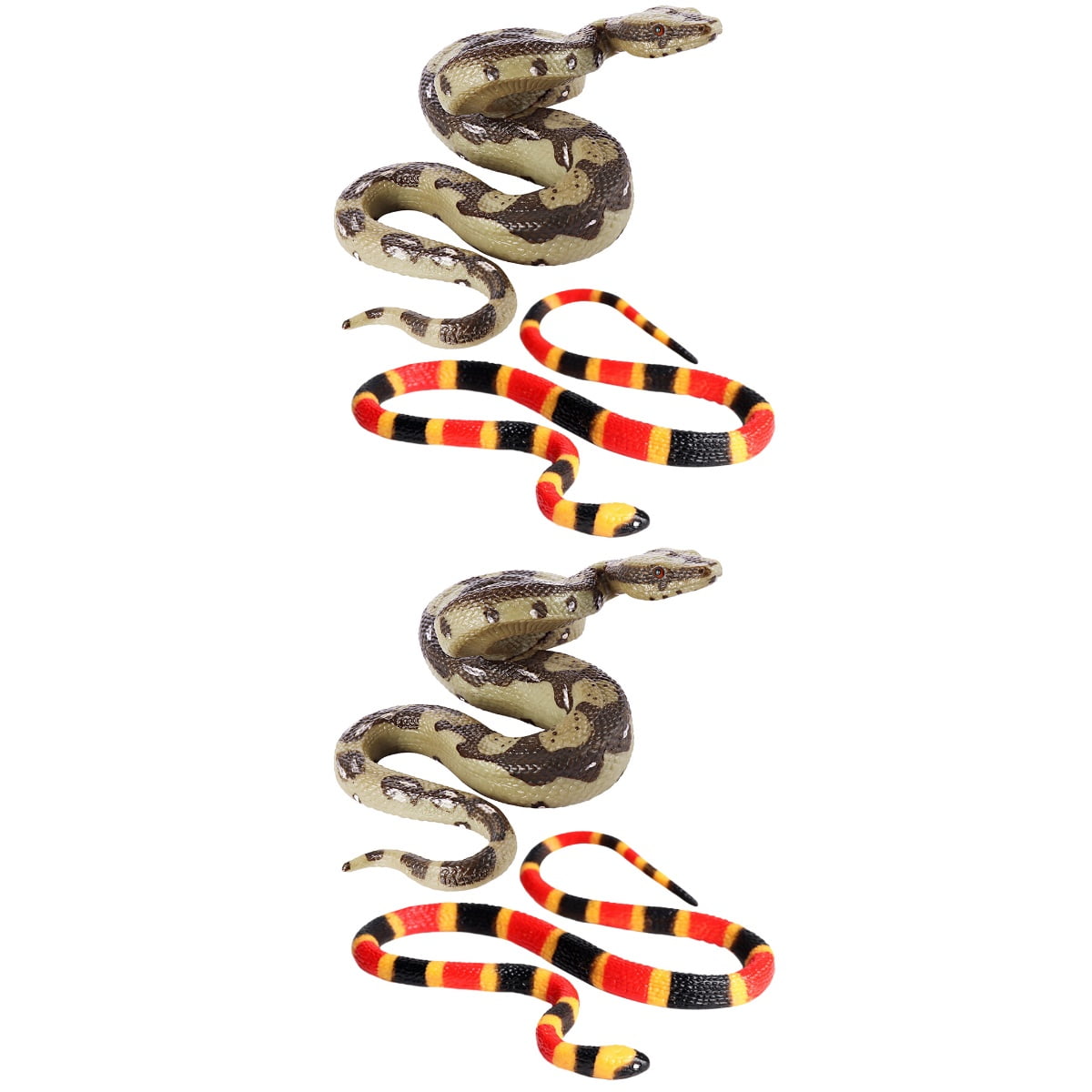 Worgeous 4 Pcs Fake Snake Toy Plastic Snake Toy Plastic Snake Models ...
