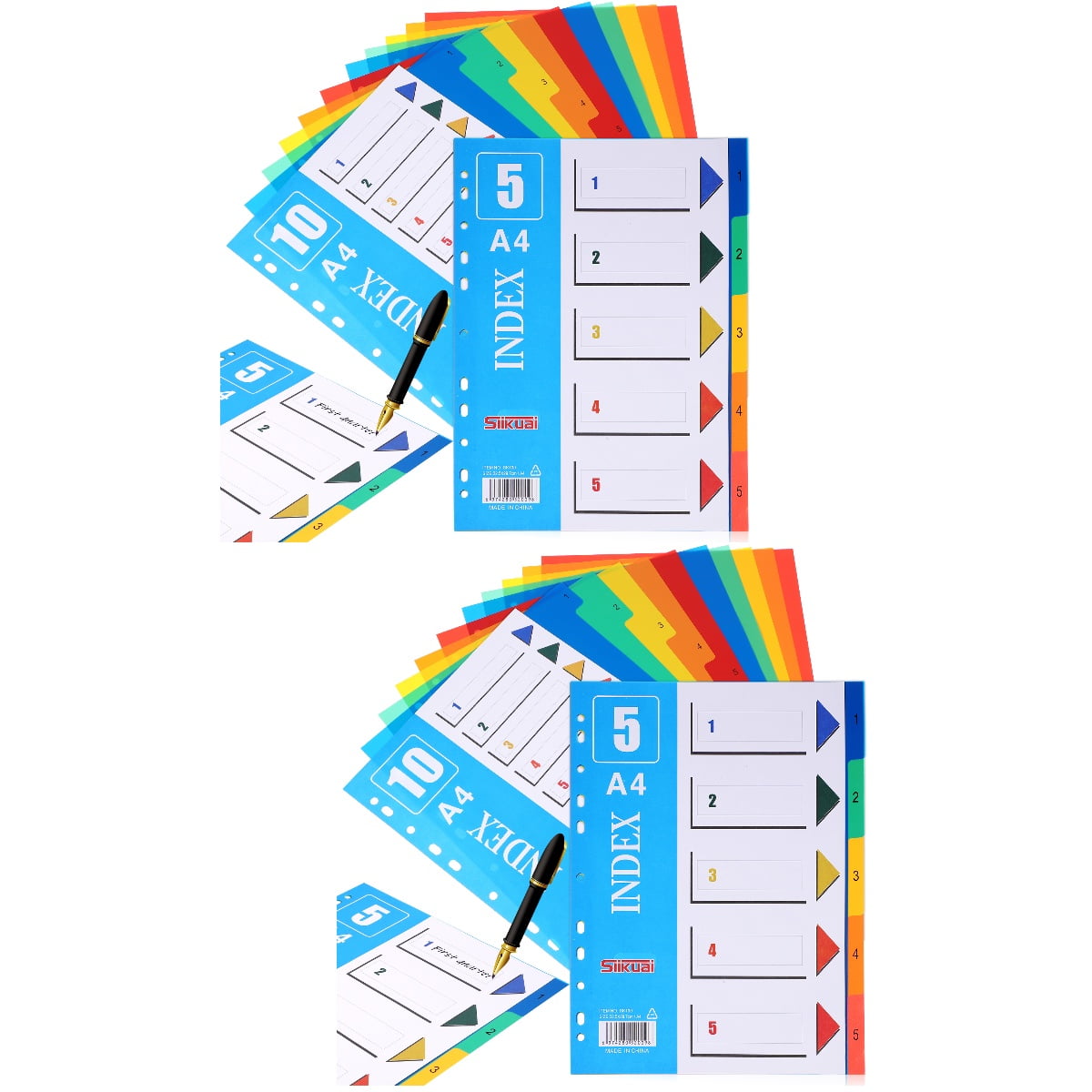 Worgeous 4 Pcs File Dividers A4 Binder Dividers Folder Dividers Subject ...