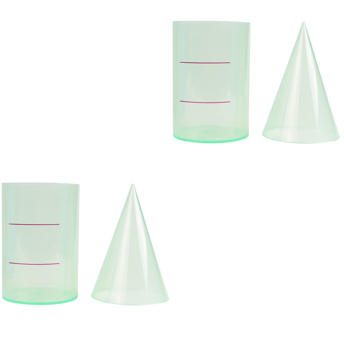 Worgeous 4 Pcs Foldable Geometric Shapes Cylinder Cone Transparent ...
