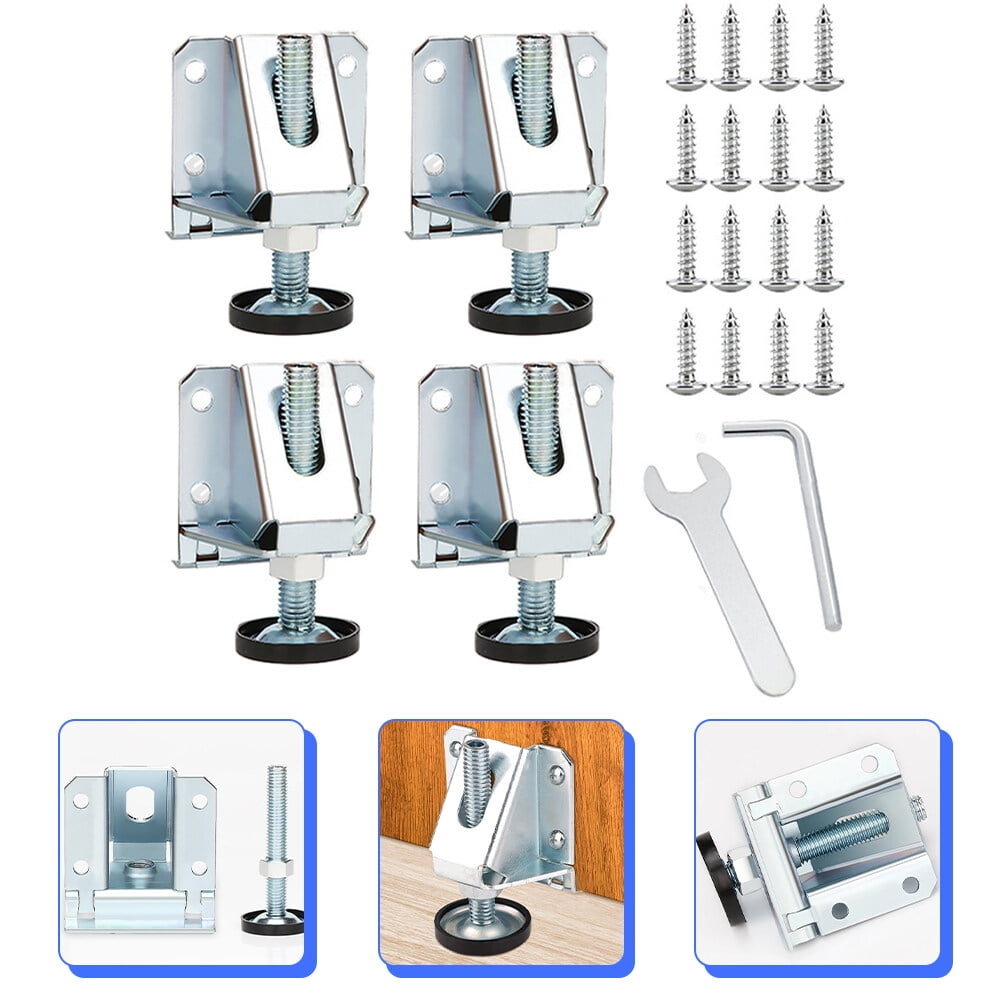 Worgeous 4 Pcs Heavy Duty Furniture Legs Adjustable Levelers Lock ...