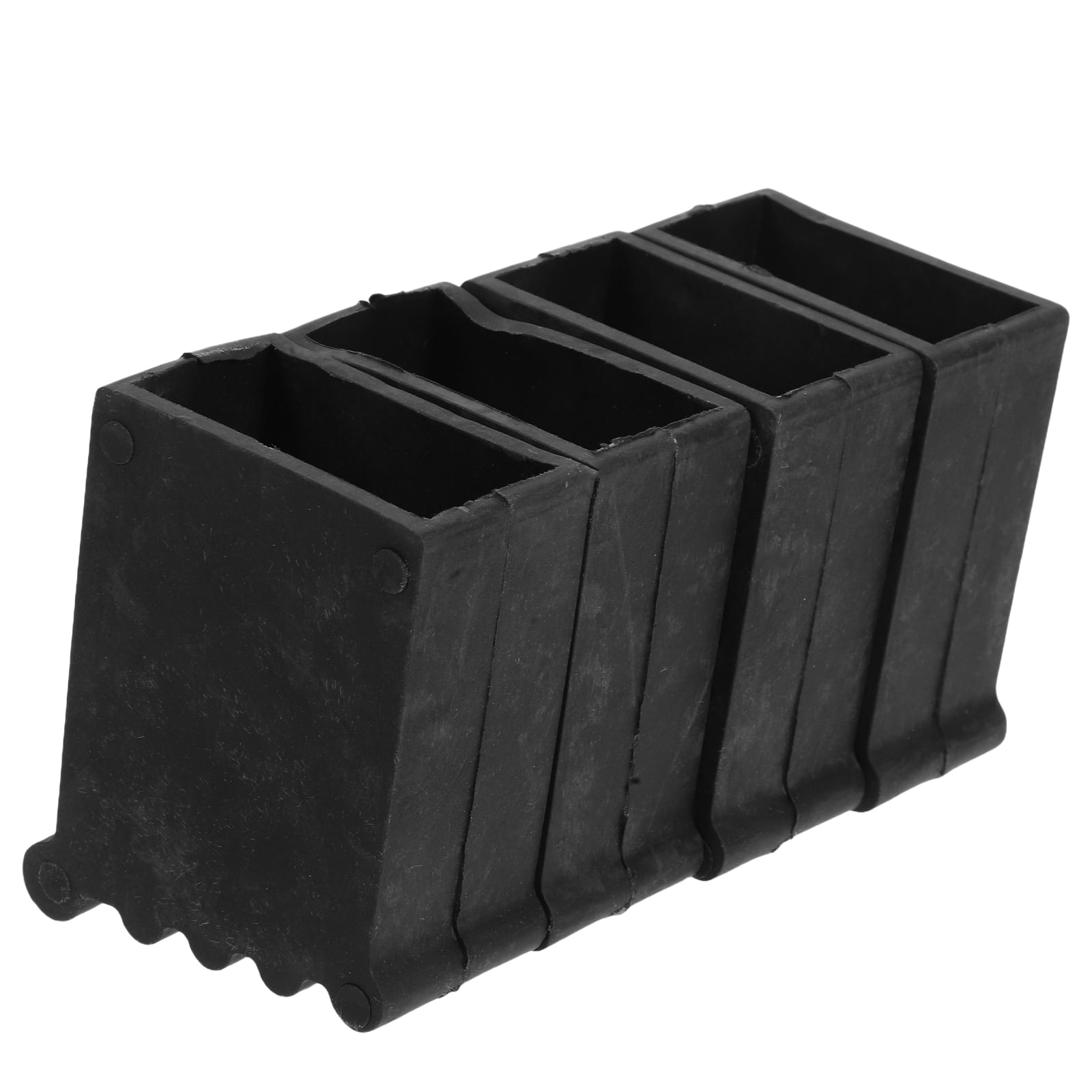 Worgeous 4 Pcs Ladder End Caps Chain Rattan Storage Basket Work Black ...