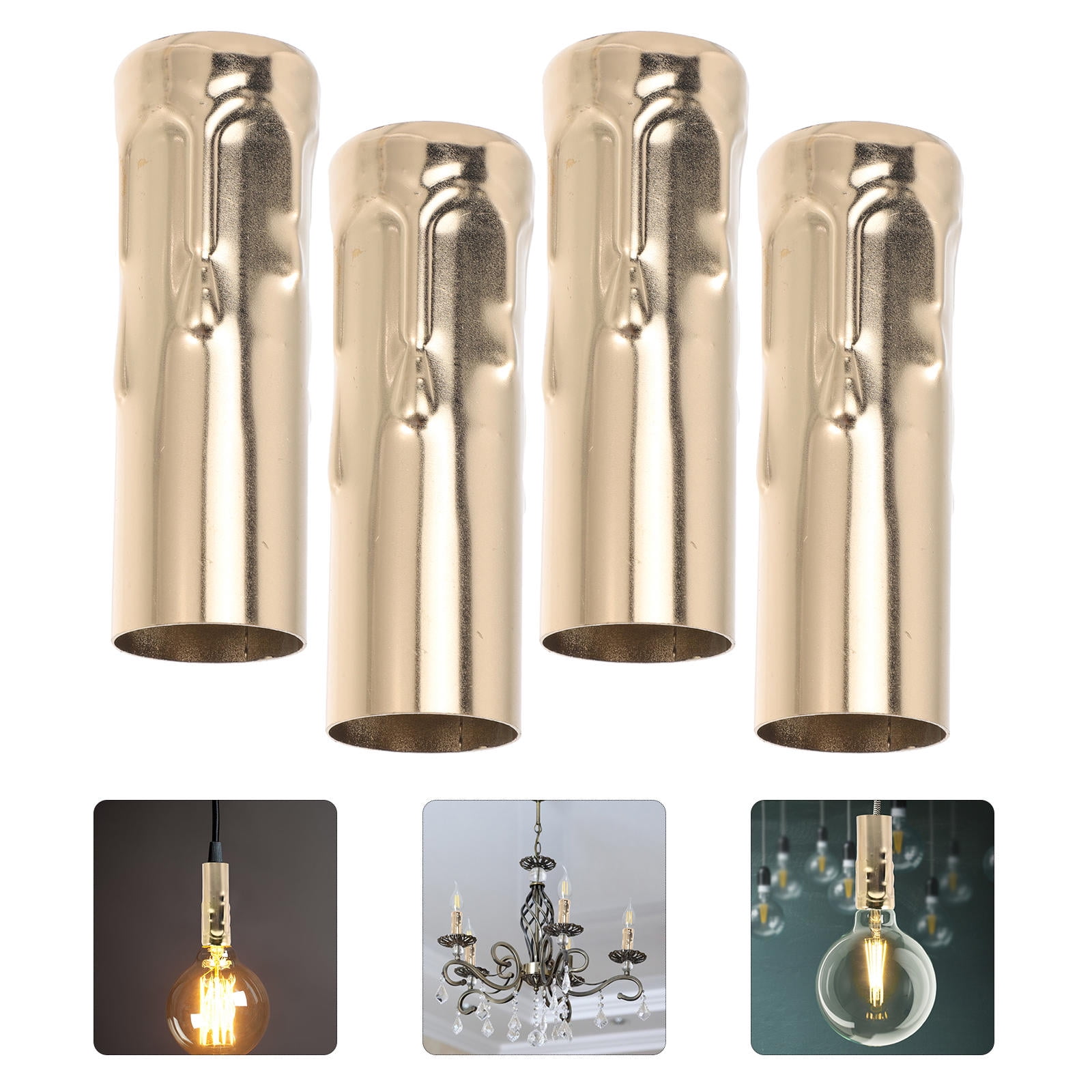 Worgeous 4 Pcs Lamp Sleeve Industrial Light Socket Chandelier Golden ...