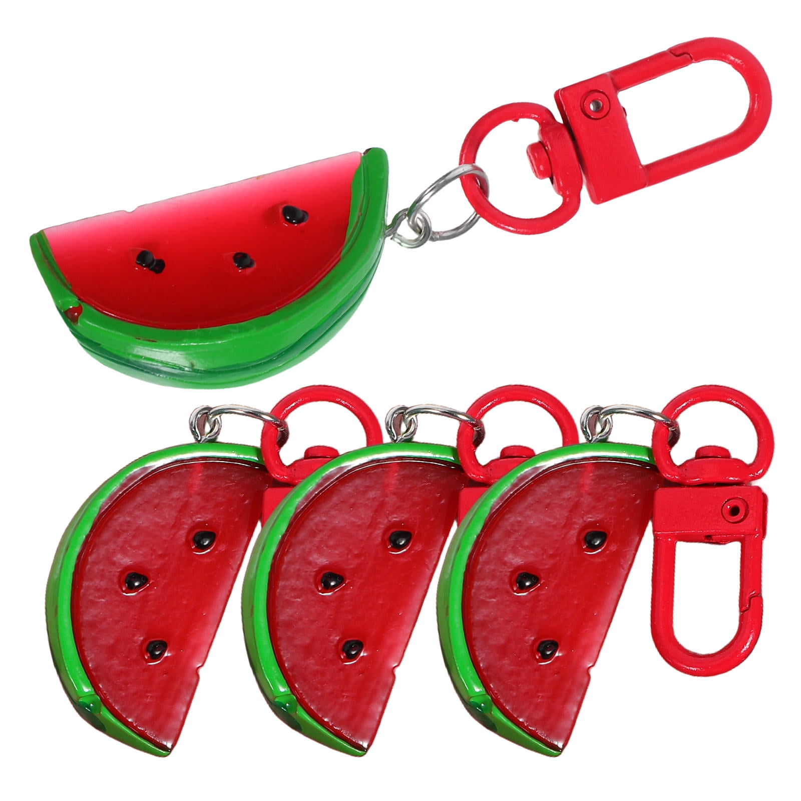 Worgeous 4 Pcs Portable Resin Watermelon Keychain Realistic Fruit ...