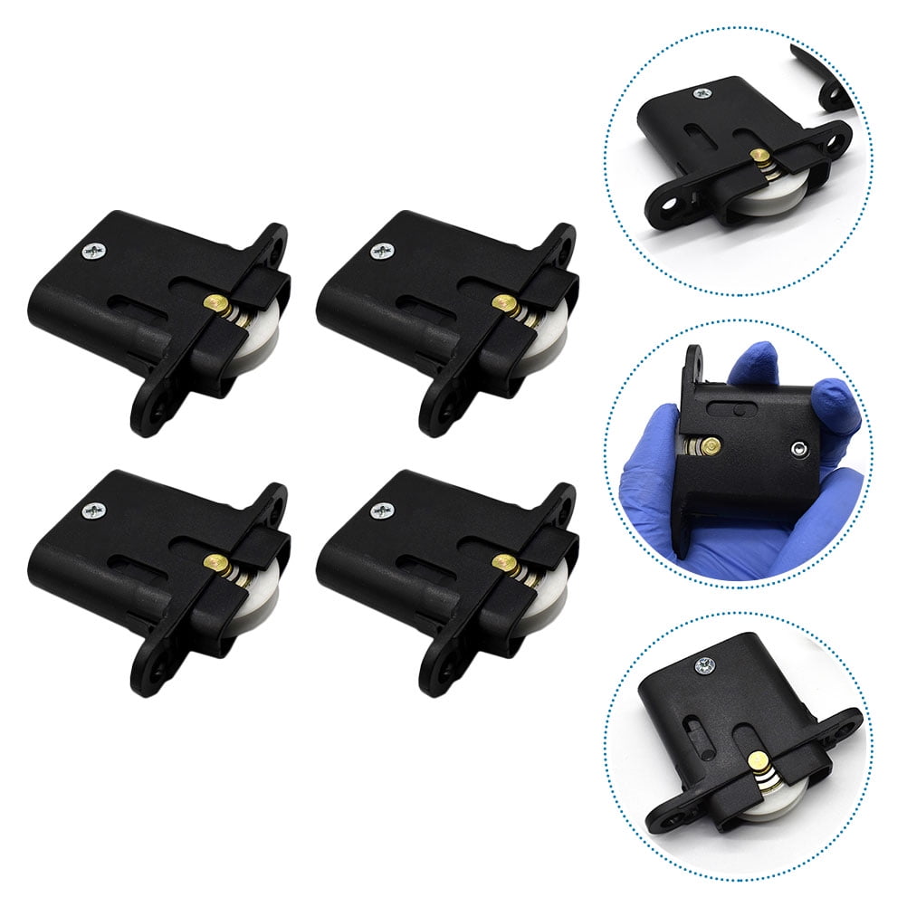 Masteelf 4Pcs Black ABS Nylon Stainless Steel Drawer Pulleys for Smooth ...