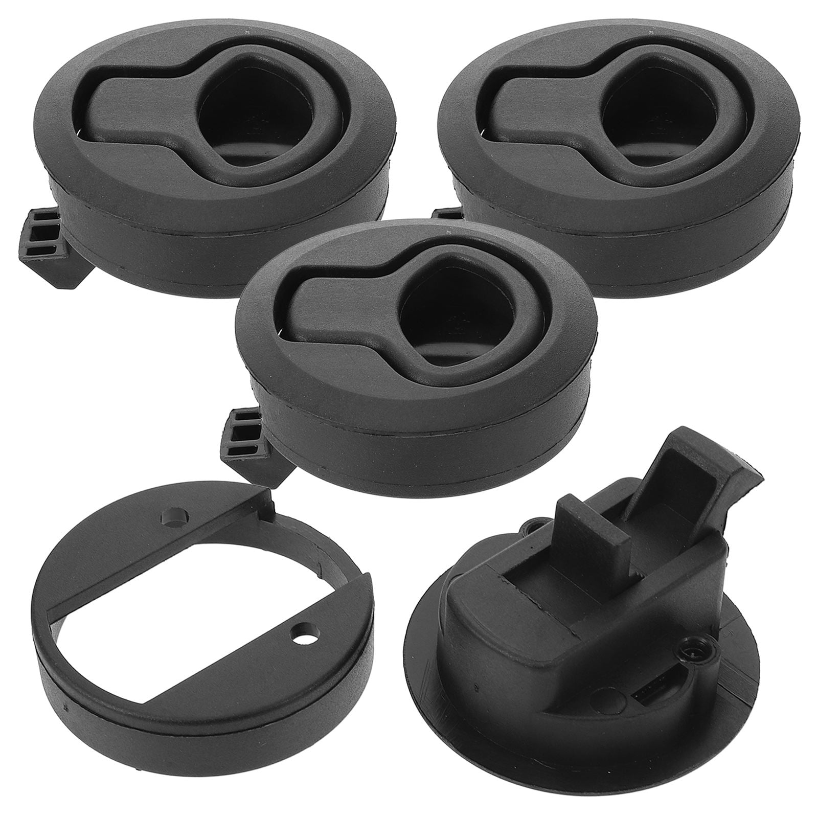 Worgeous 4 Pcs Recessed Cabinet Handle Flush Pull Latch Handles Black ...