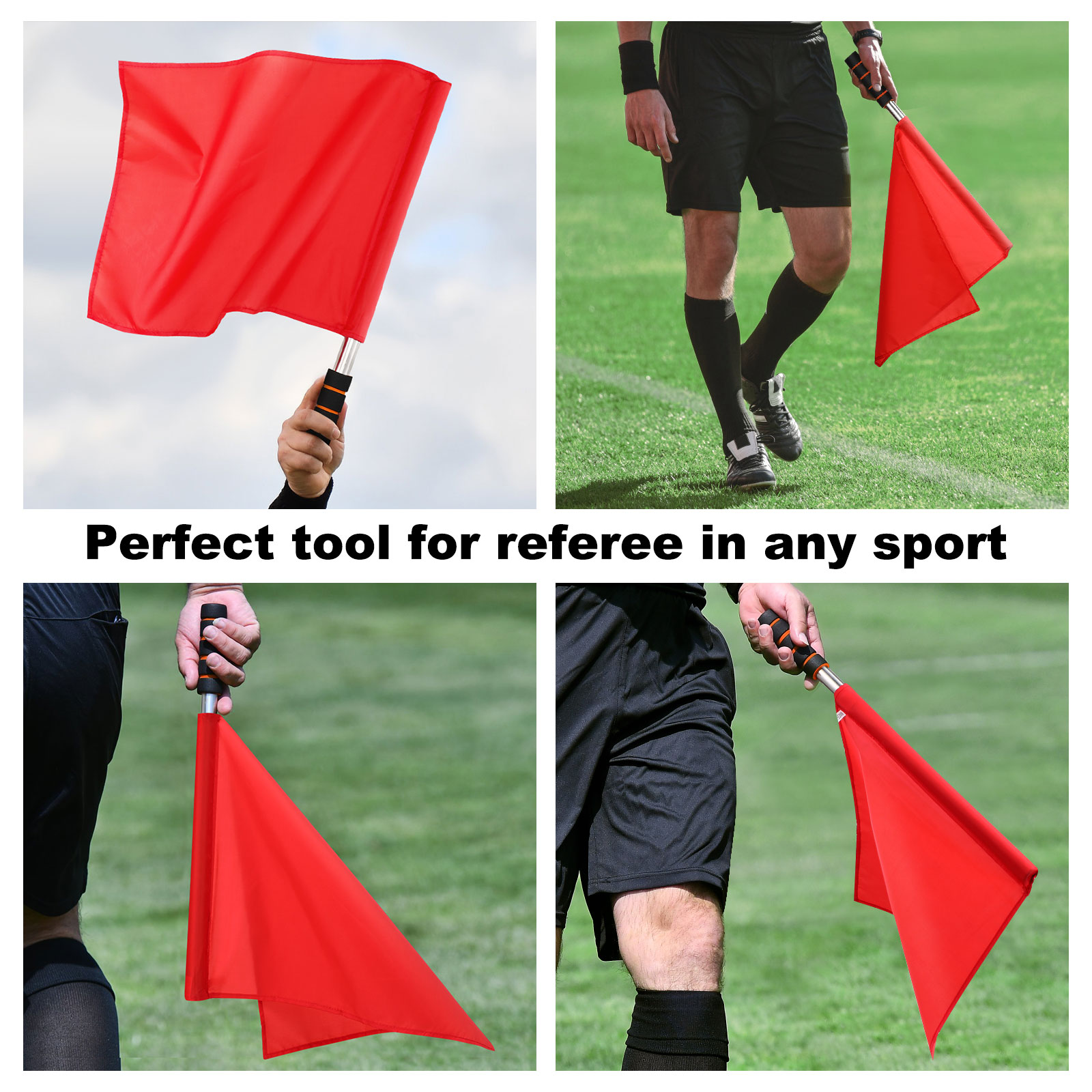 Worgeous 4 Pcs Referee Flags Flags Signal Flags Hand Waving Flags for Game Match Competition ...