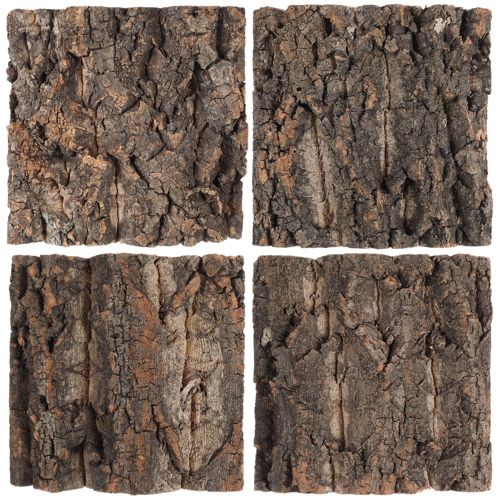 Worgeous 4 Pcs Reptile Cork Bark Reptile Enclosure Background Cork Bark ...
