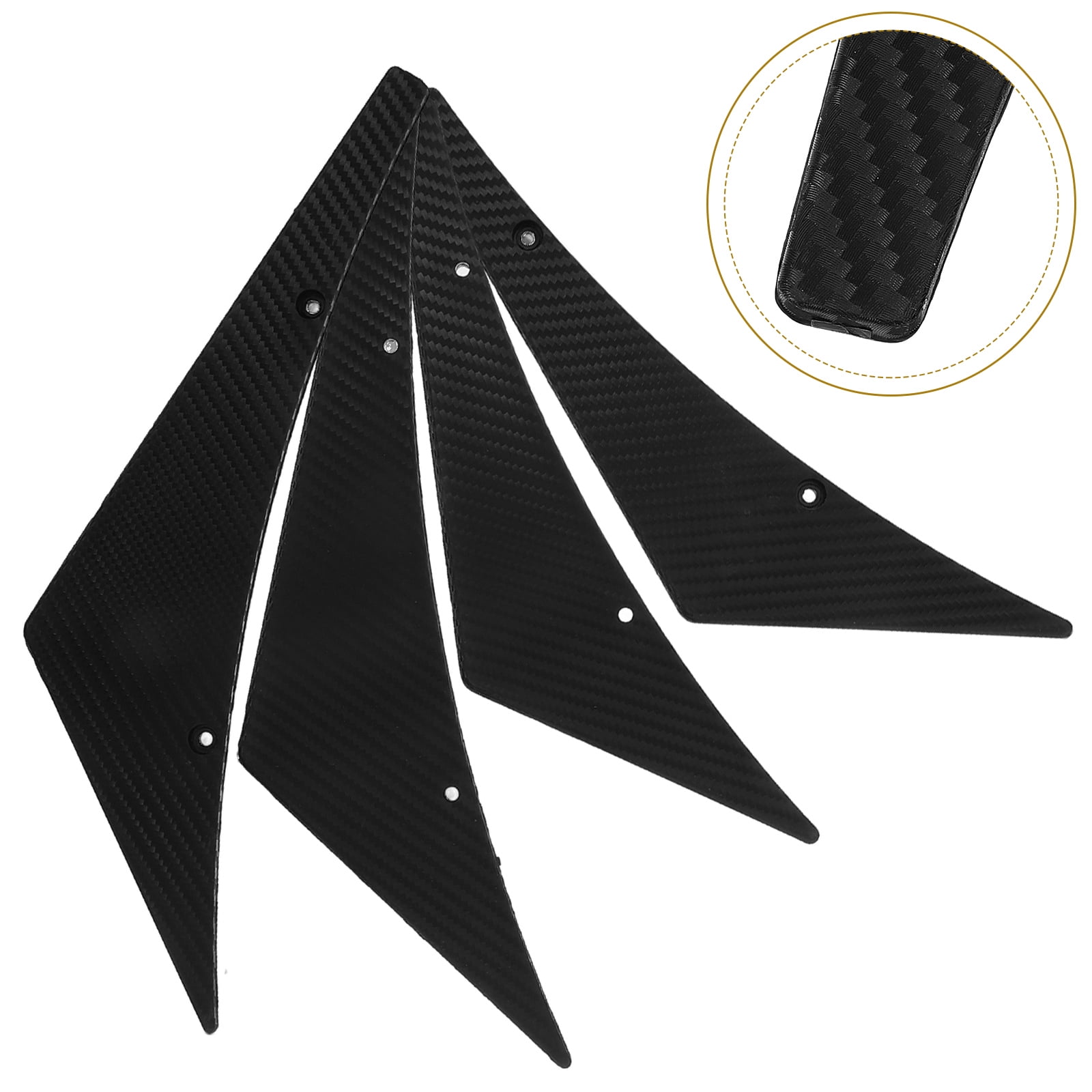 Raindrops Universal Trunk Spoiler Car Spoiler Canards Black 4Pcs 10.6X7 ...