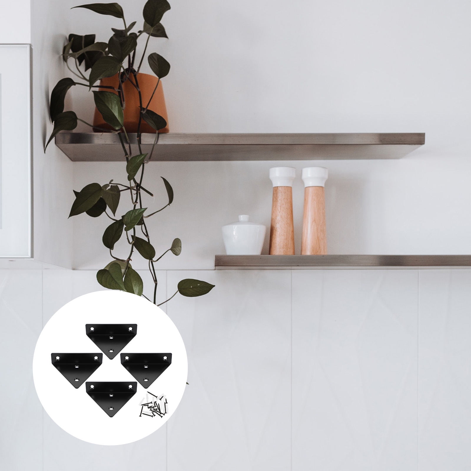 Worgeous 4 Pcs Support Frame Shelf Squares Table Corner Bracket ...