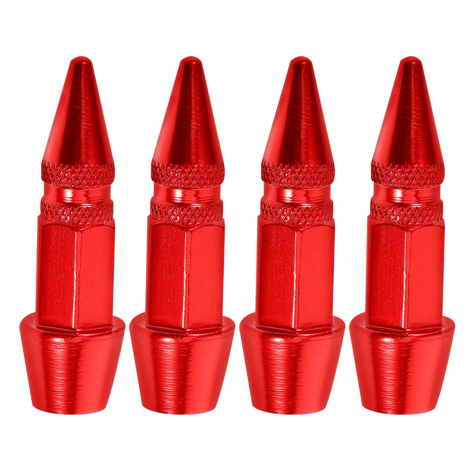 Worgeous 4 Pcs Valve Cap Red Tire Stem Caps Universal Covers Tires Cars ...