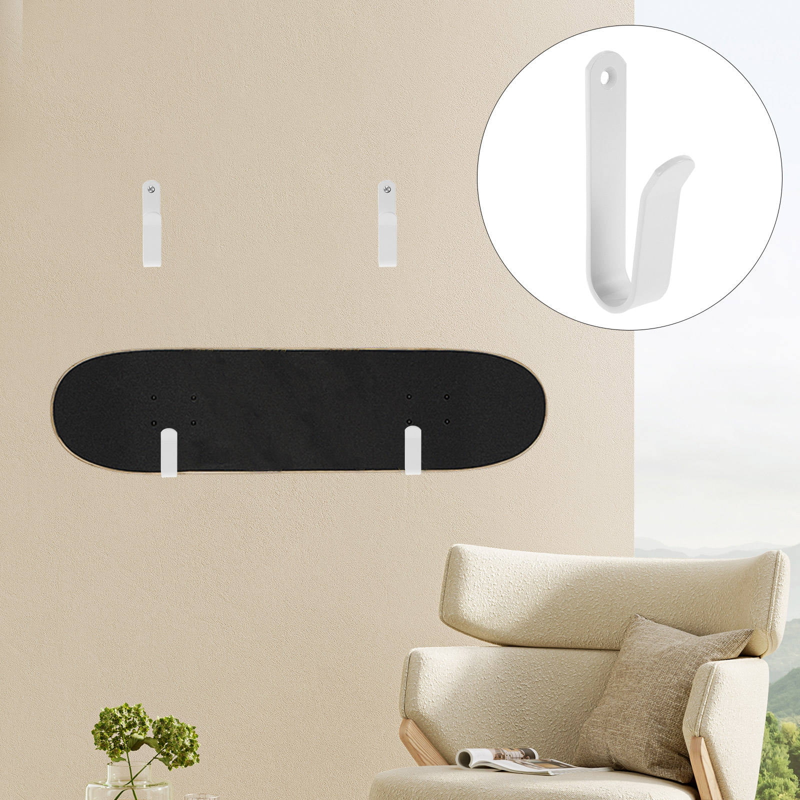 Worgeous 4 Set Skateboard Wall Mount Display Rack With Screw Skateboard ...