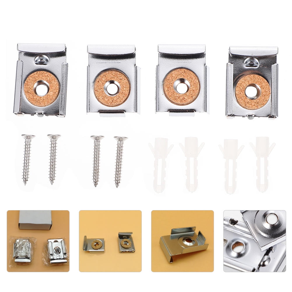 Worgeous 4 Sets/16pcs Glass Mirror Clamps Mirror Holders Multi-purpose ...