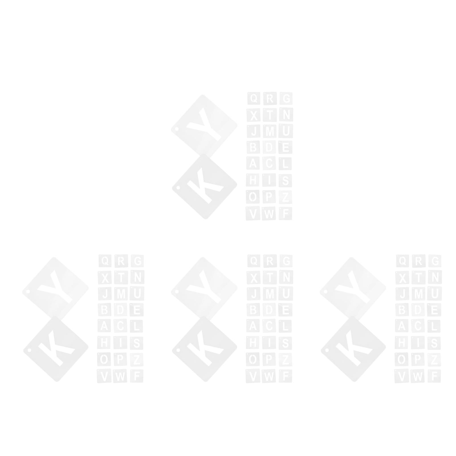 Worgeous 4 Sets Alphabet Stencils For Painting Small Reusable Plastic ...
