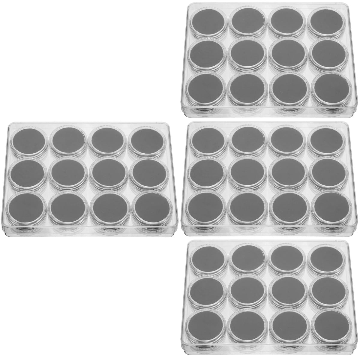 Worgeous 4 Sets Gemstone Display Case Loose Diamond Storage Box Clear ...