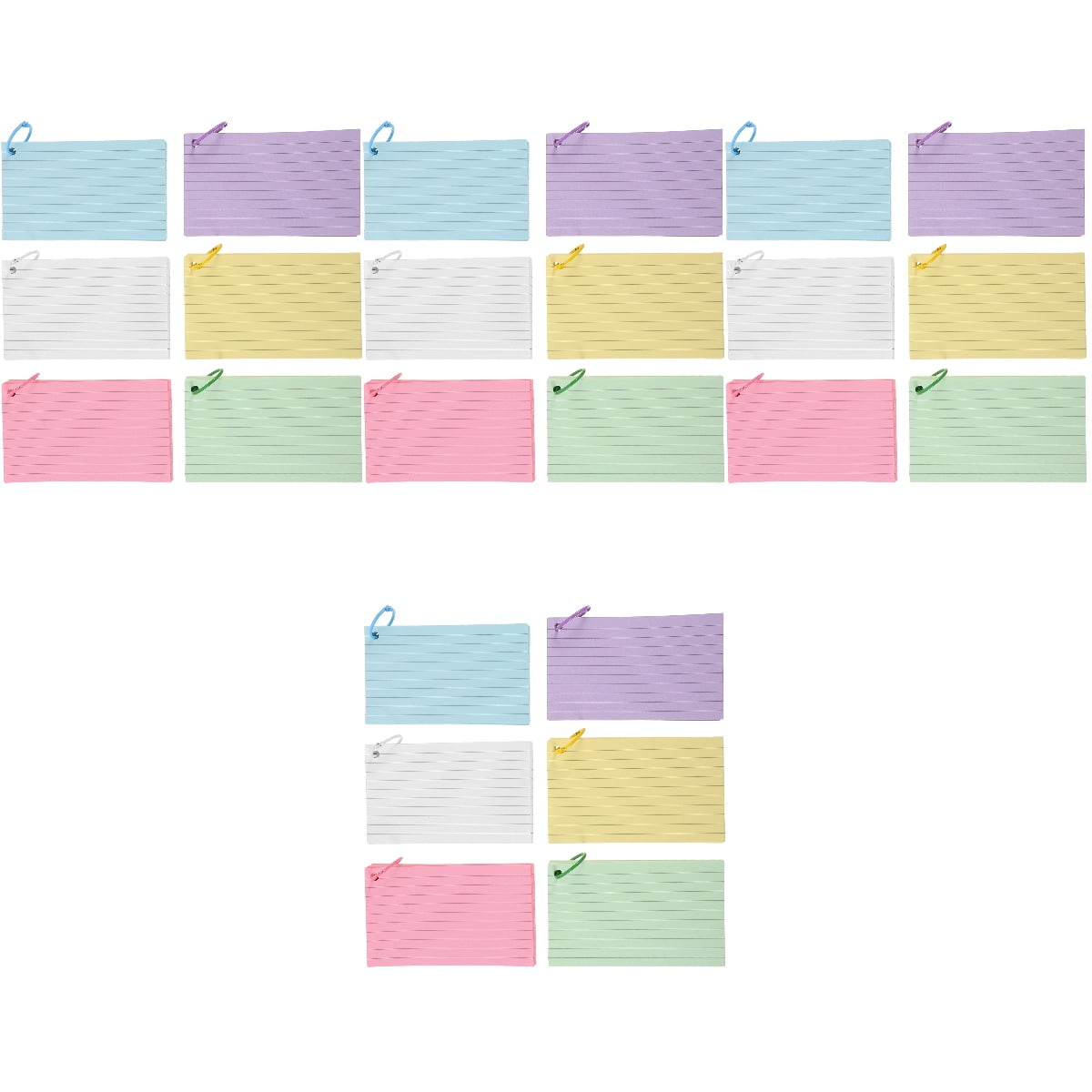 Worgeous 4 Sets Index Cards with Holes Punched Flash Cards with Rings ...