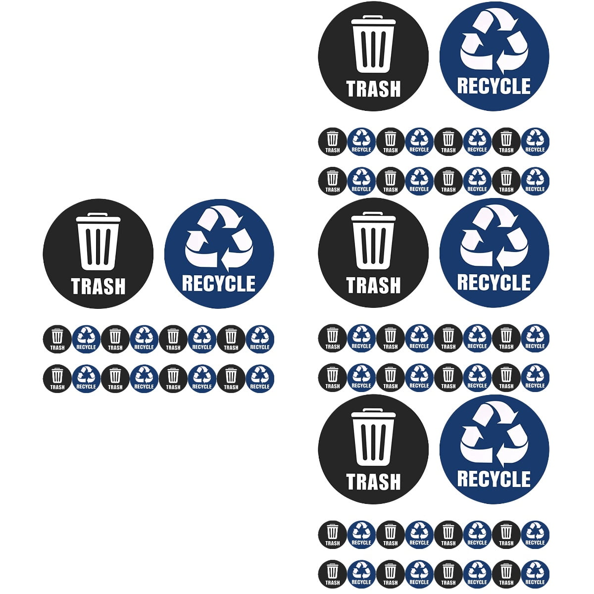 Worgeous 4 Sets Recycling Bin Sticker PVC Recycling Stickers Rubbish ...