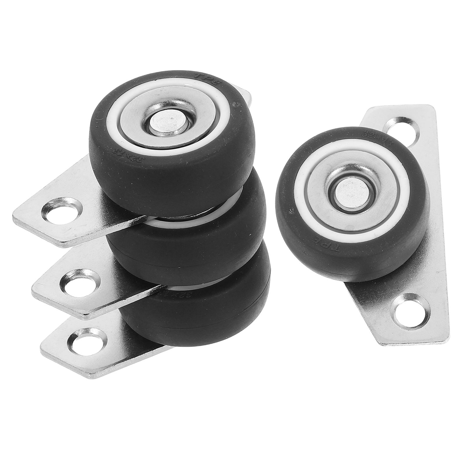 Worgeous 4 Sets Side Mount Caster Wheels Silent Swivel Casters For ...