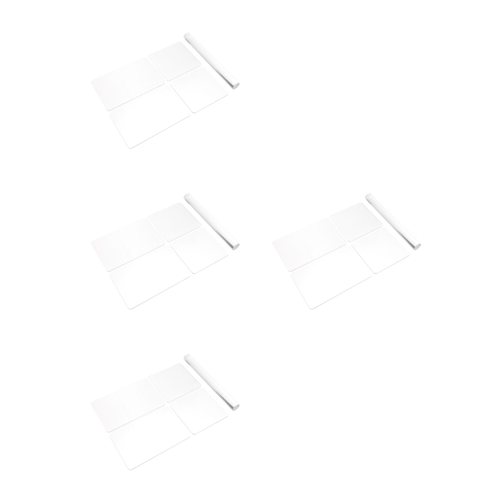 Worgeous 4 Sets Square Clay Pressing Plates Acrylic Sheet DIY Sculpting ...