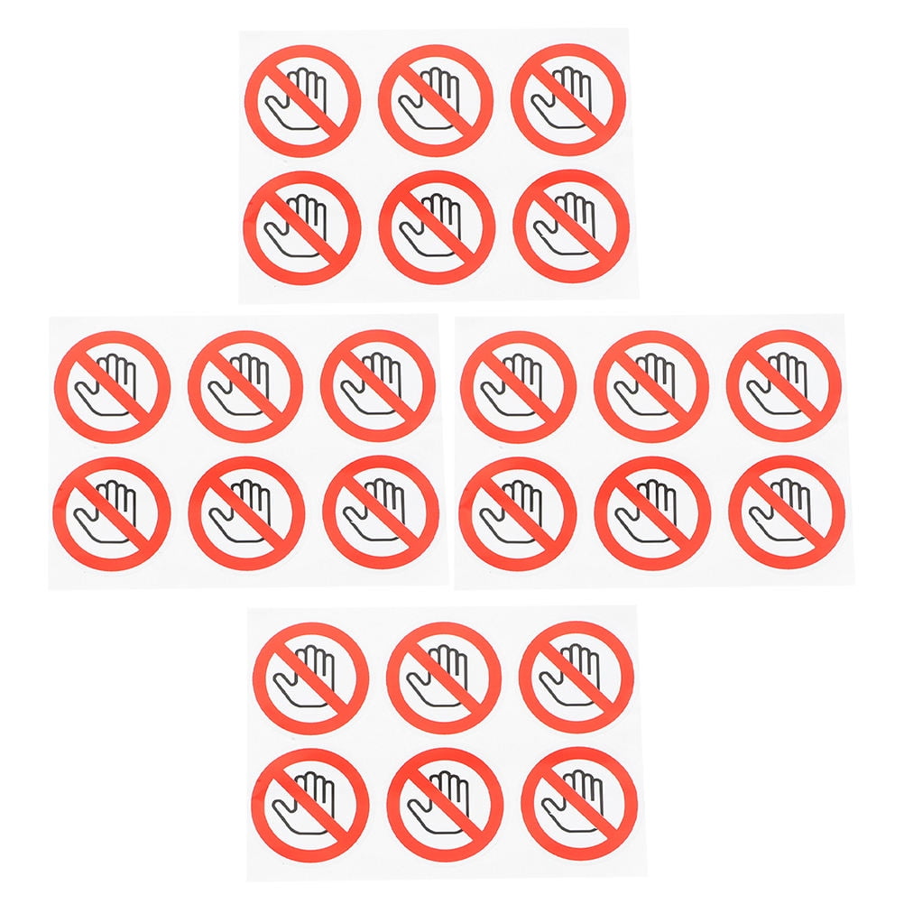 Worgeous 4 Sheets Do Not Touch Warning Stickers Self Adhesive Safety ...